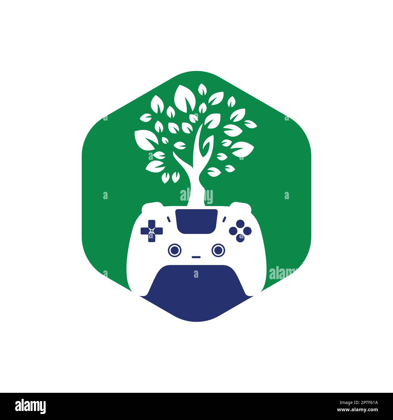 Eco game vector logo design. Green gamepad fresh leaf nature logo ...