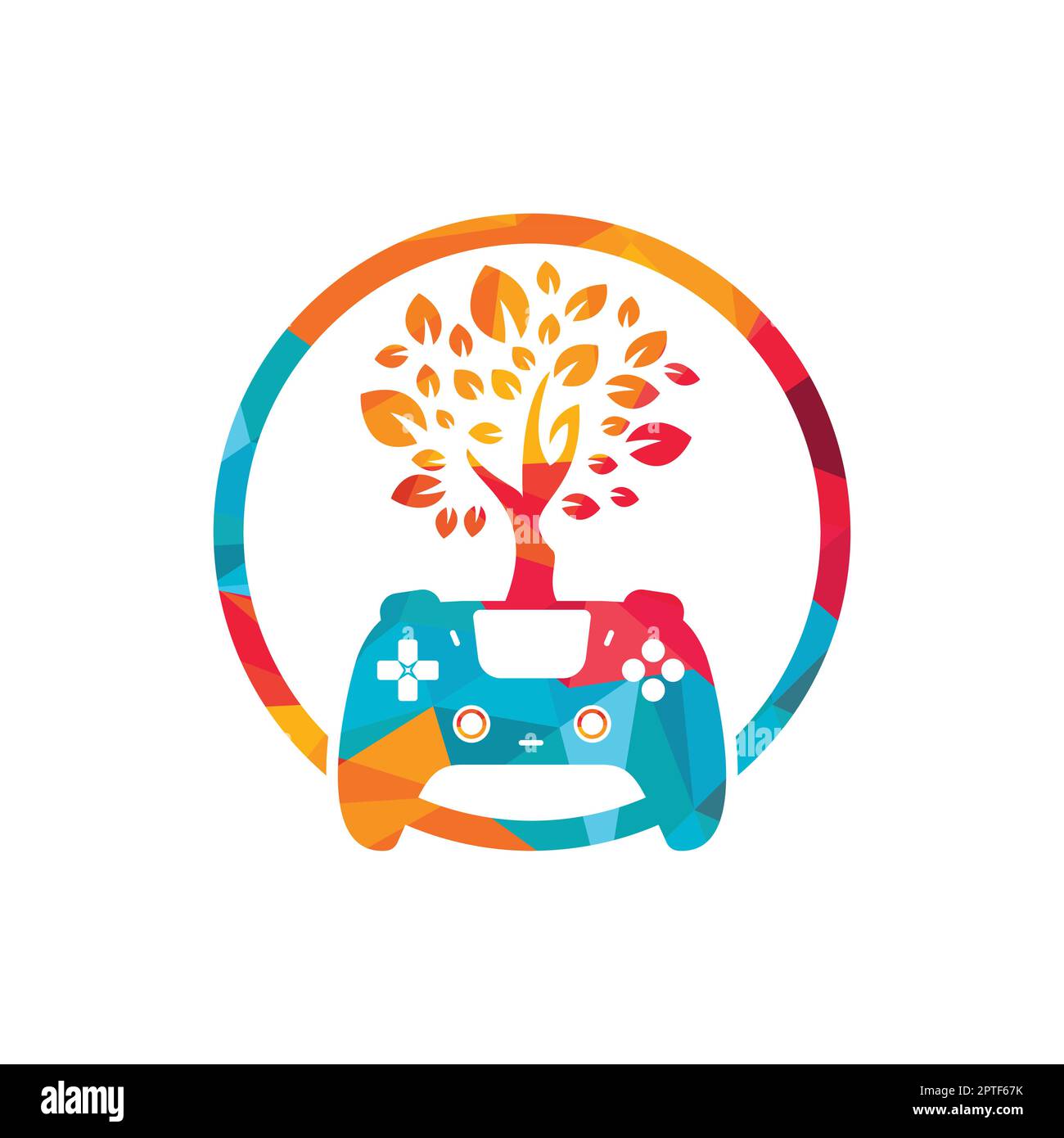 Eco game vector logo design. Green gamepad fresh leaf nature logo ...