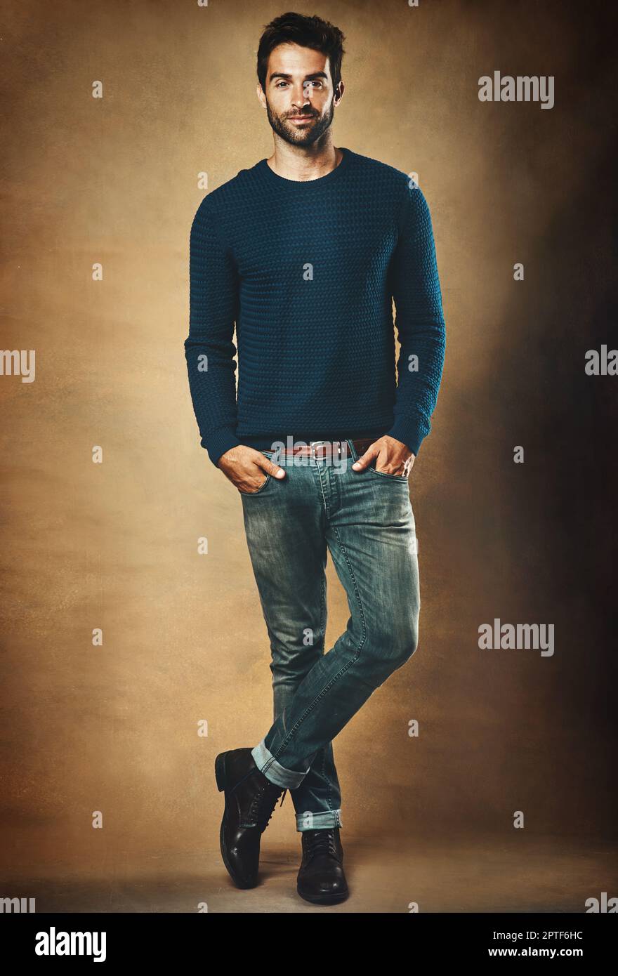 Hes one seriously good looking guy. Studio portrait of a handsome young ...