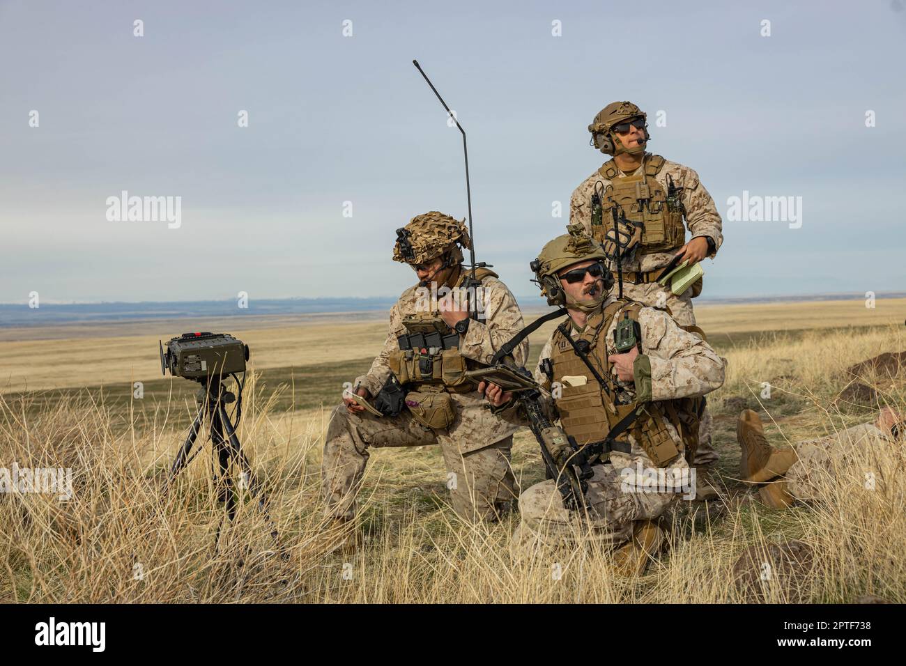 U.S. Marines with 1st Marine Division coordinate close air support ...