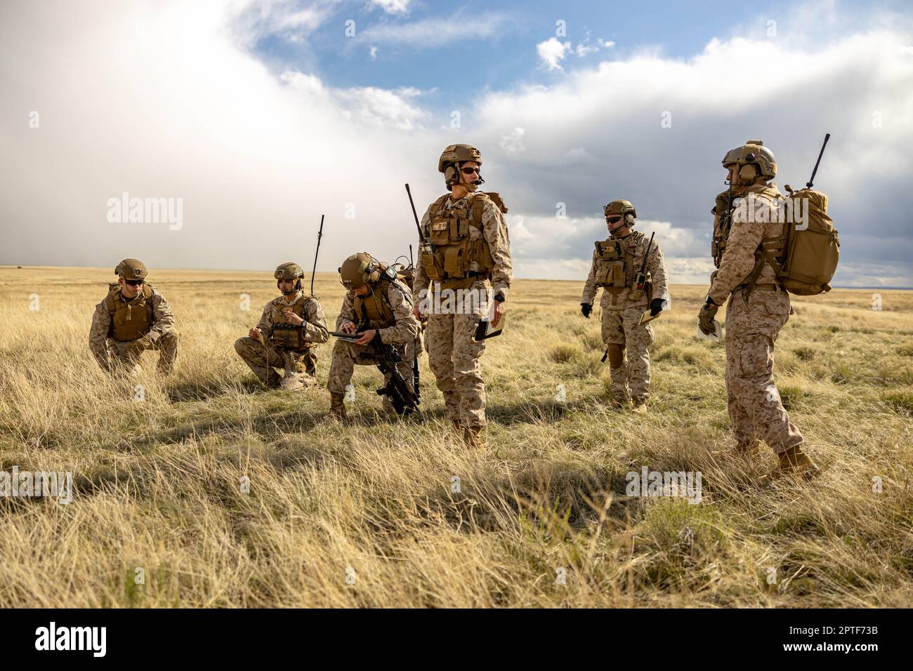U.S. Marines with 1st Marine Division coordinate close air support ...