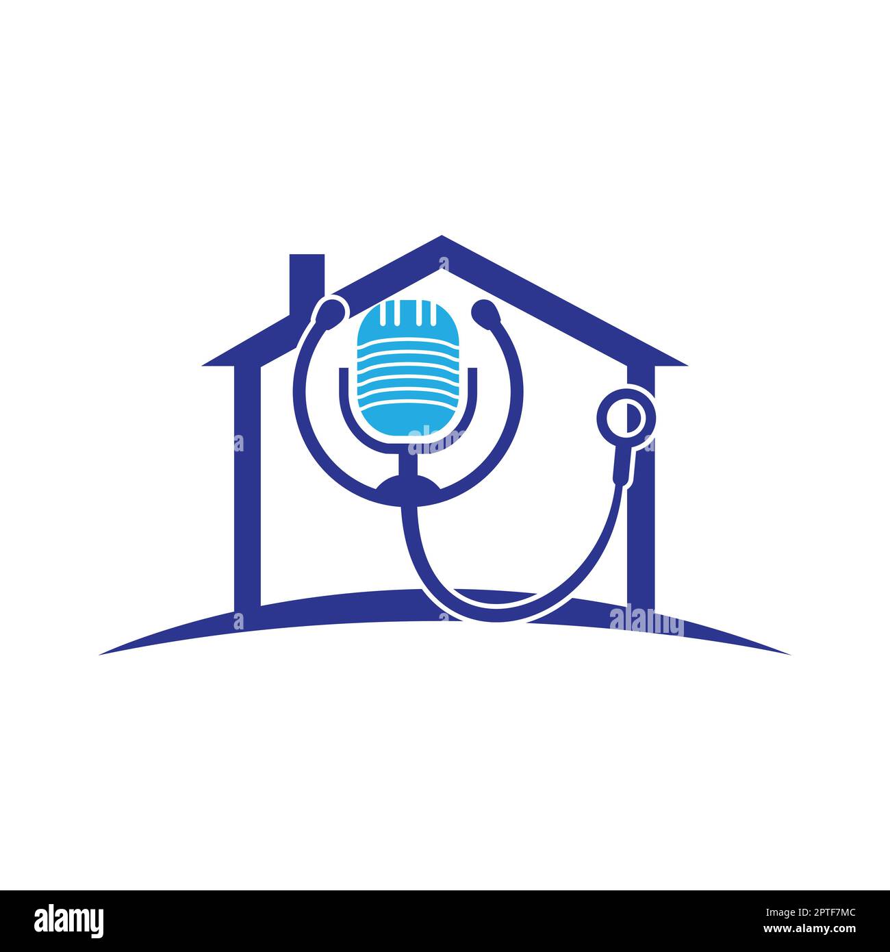 Doctor podcast vector logo design. Stethoscope and microphone ...