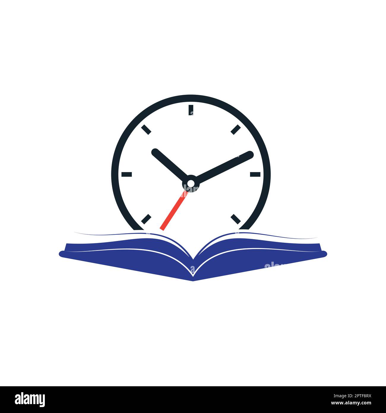 Study time vector logo design. Book with clock icon design Stock Vector ...