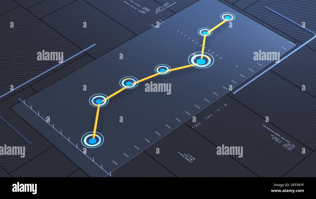 line chart with random numbers and abstract data, concept of financial ...