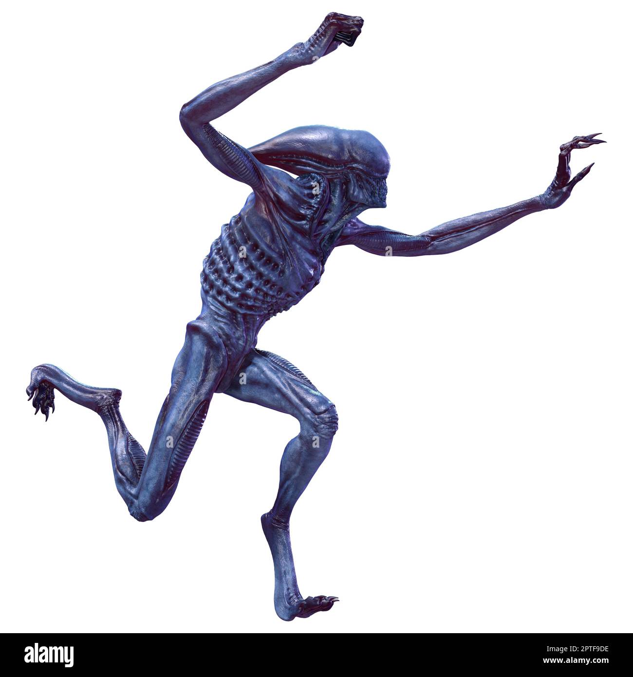 3D rendering of a blue male alien isolated on white background Stock ...