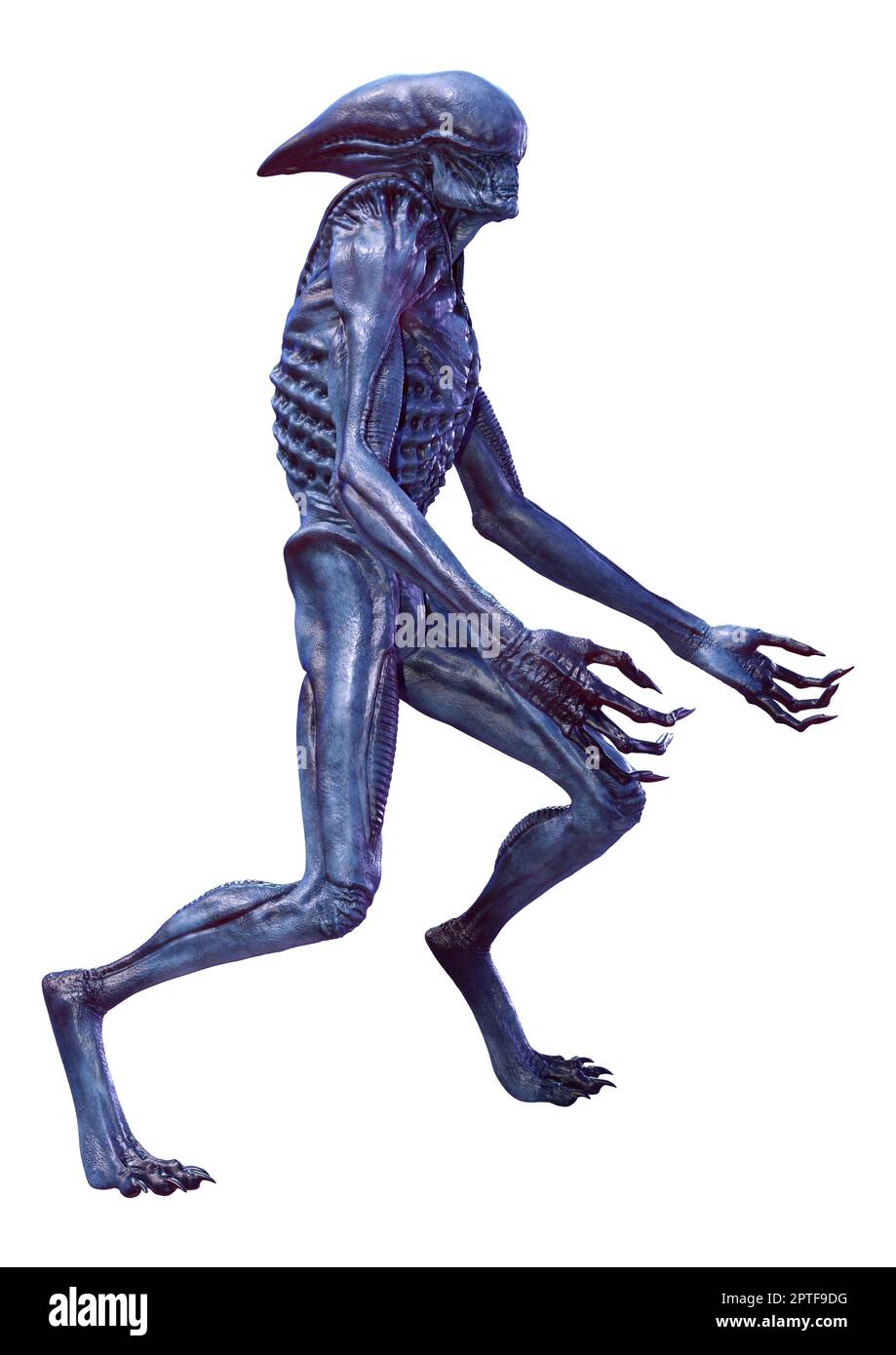 3D rendering of a blue male alien isolated on white background Stock ...
