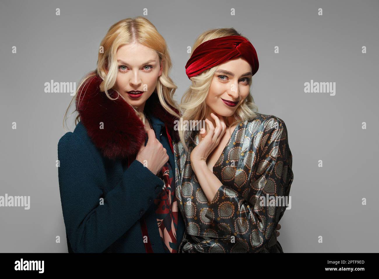 Two happy tricky girls. Expressing the emotions., Two happy tricky ...