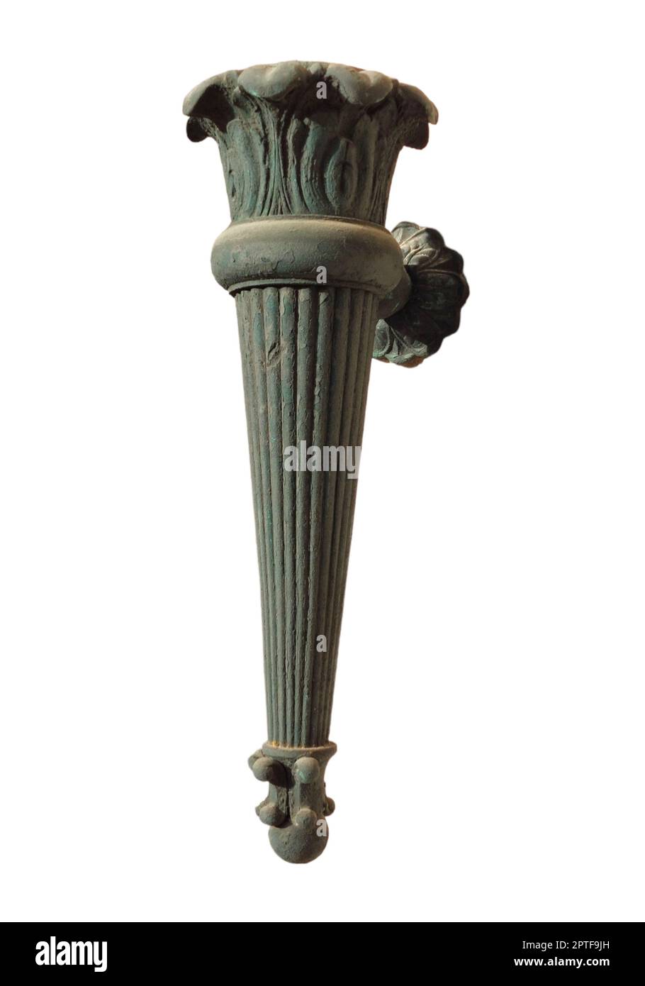 Wall stone torch holder with white isolated background. High quality ...