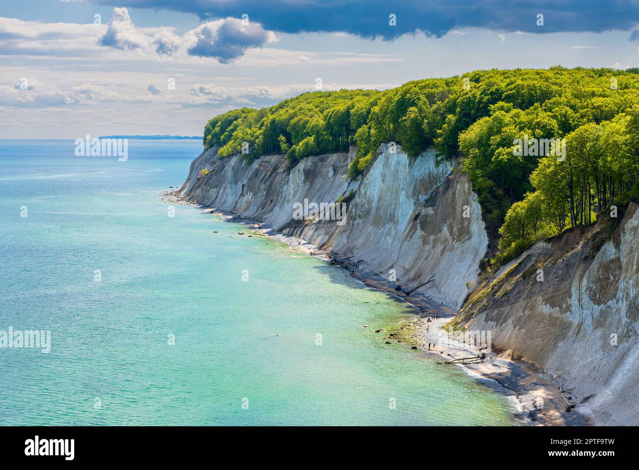 Chalk cliffs on the Baltic Sea coast on the island Ruegen, Germany ...