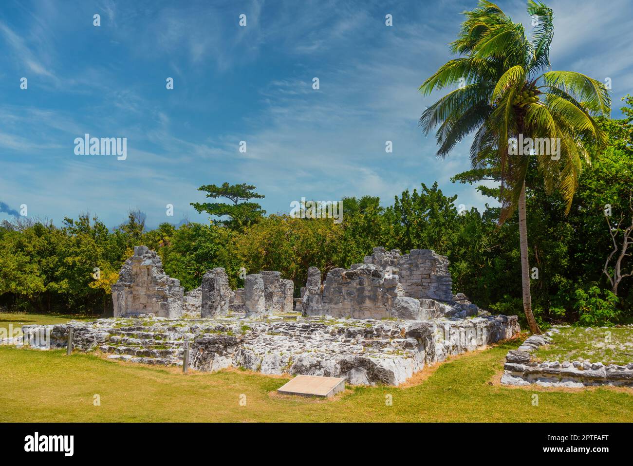 Ancient ruins of Maya in El Rey Archaeological Zone near Cancun ...