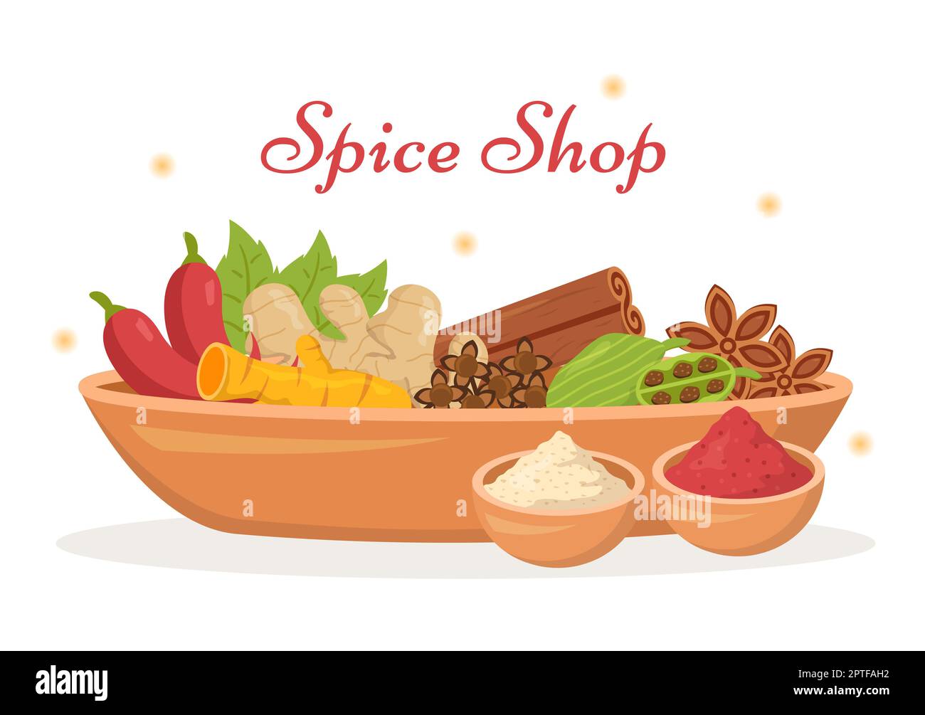 Spice Shop with Different Hot Spices, Condiment, Exotic Fresh Seasoning ...