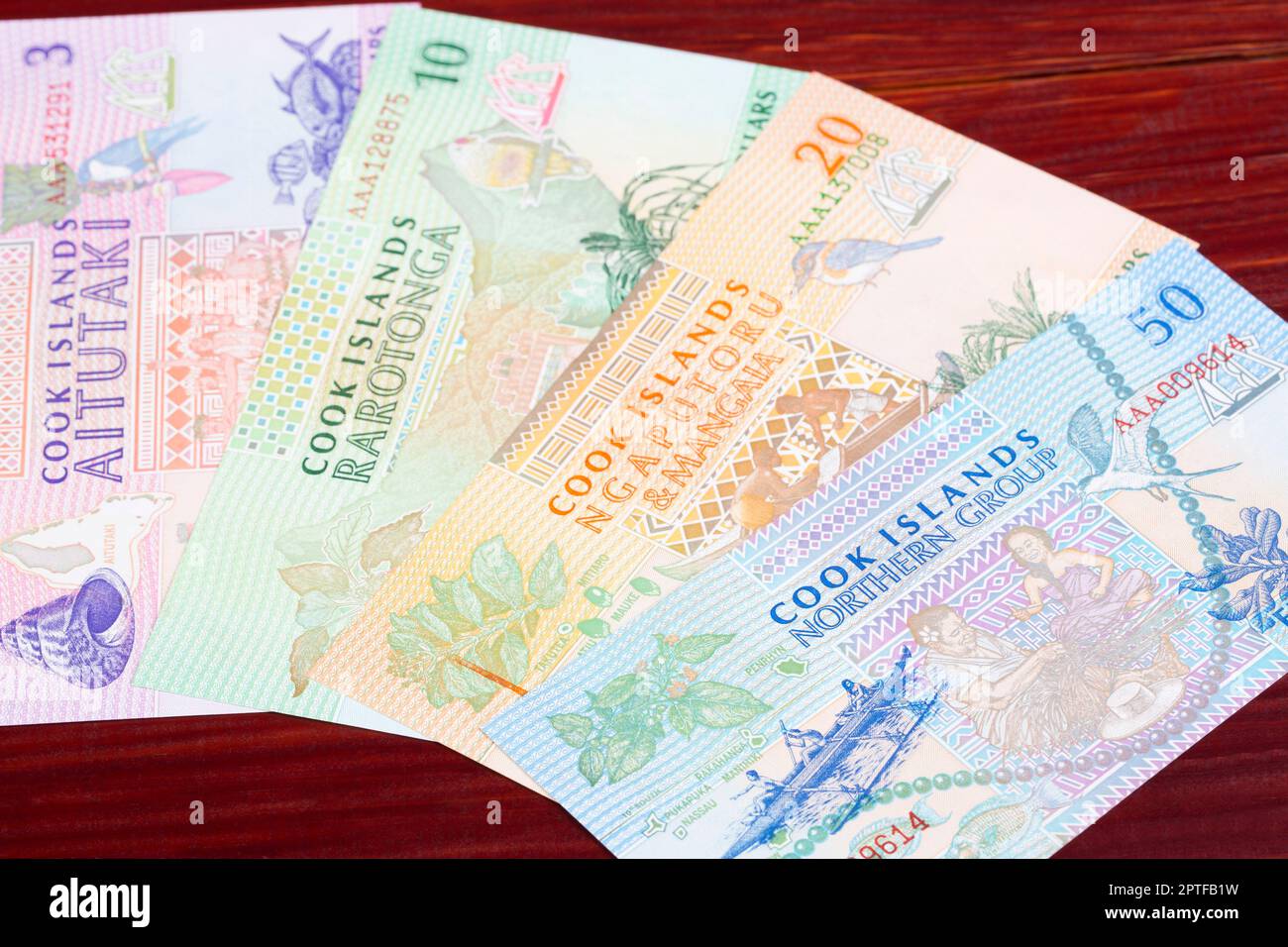 Cook Islands money - dollar a business background Stock Photo - Alamy