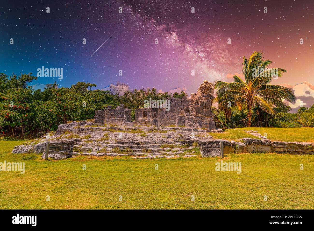 Ancient ruins of Maya in El Rey Archaeological Zone near Cancun ...