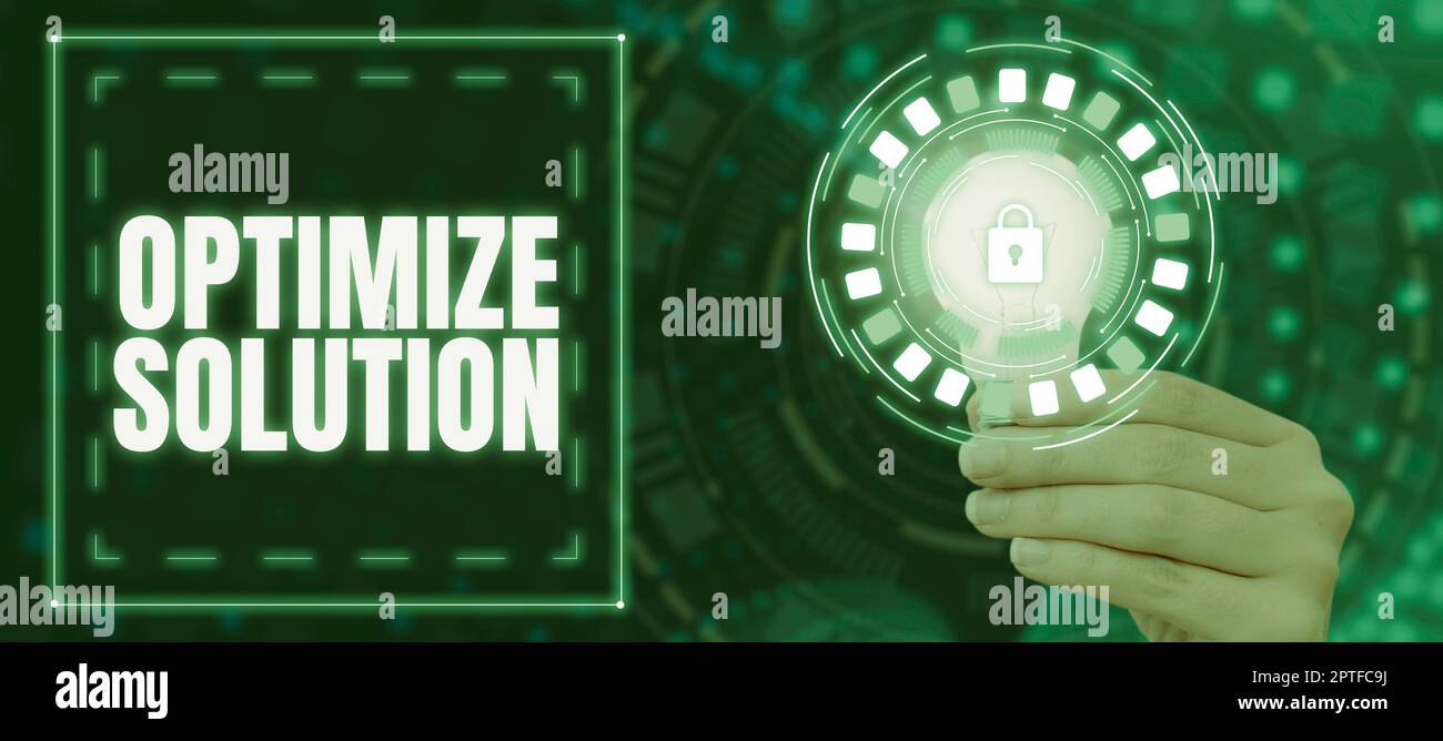 Inspiration showing sign Optimize Solution, Internet Concept process of ... Inspiration showing sign Optimize Solution, Internet Concept process of ...