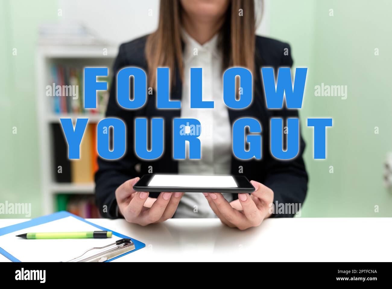 Sign displaying Follow Your Gut, Word Written on Listen to intuition ... Sign displaying Follow Your Gut, Word Written on Listen to intuition ...