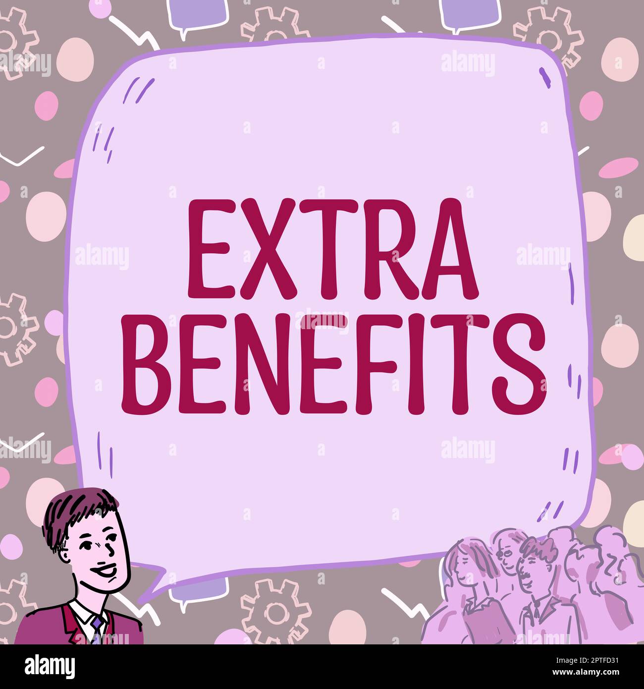 Sign displaying Extra Benefits, Business showcase Additional ...