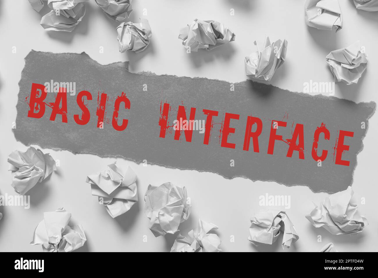 Text showing inspiration Basic Interface, Business concept boundary across which two independent ...