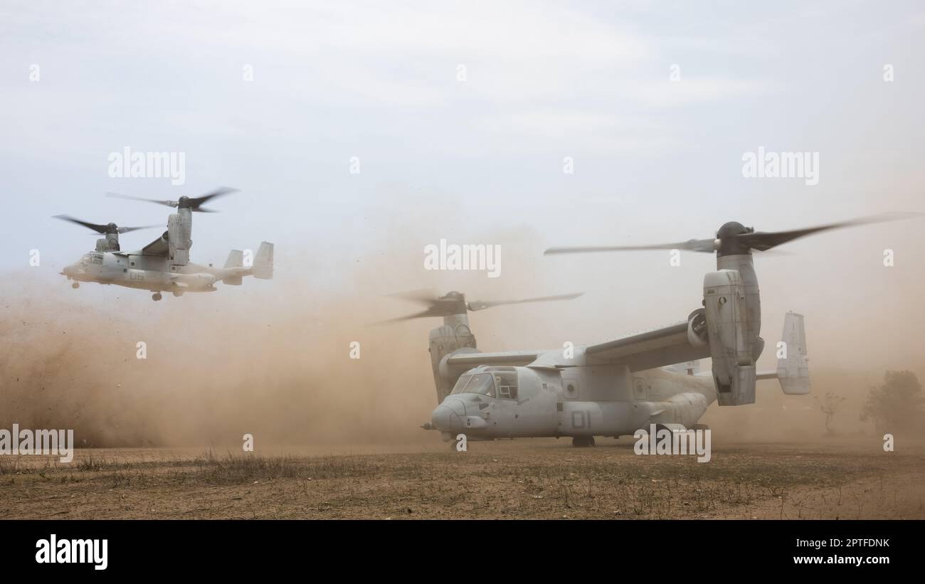 U.S. Marine Corps MV-22B Ospreys assigned to Marine Medium Tiltrotor ...