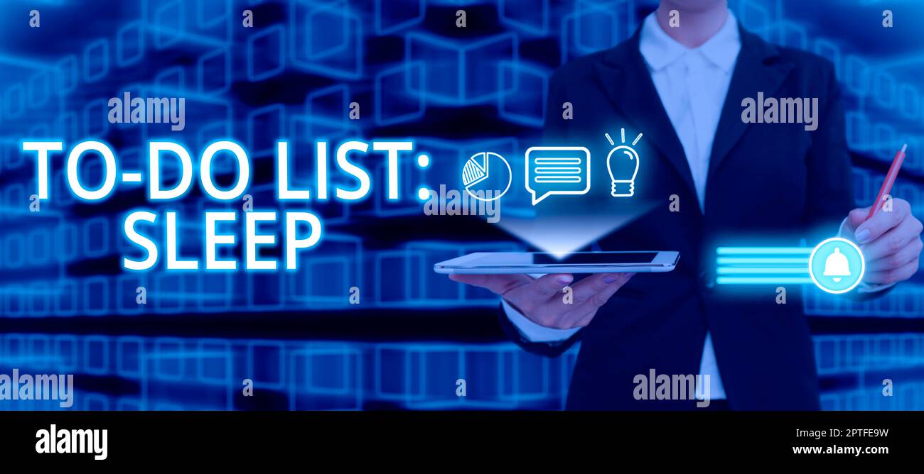 Conceptual caption To Do List SleepThings to be done Priority object is ...