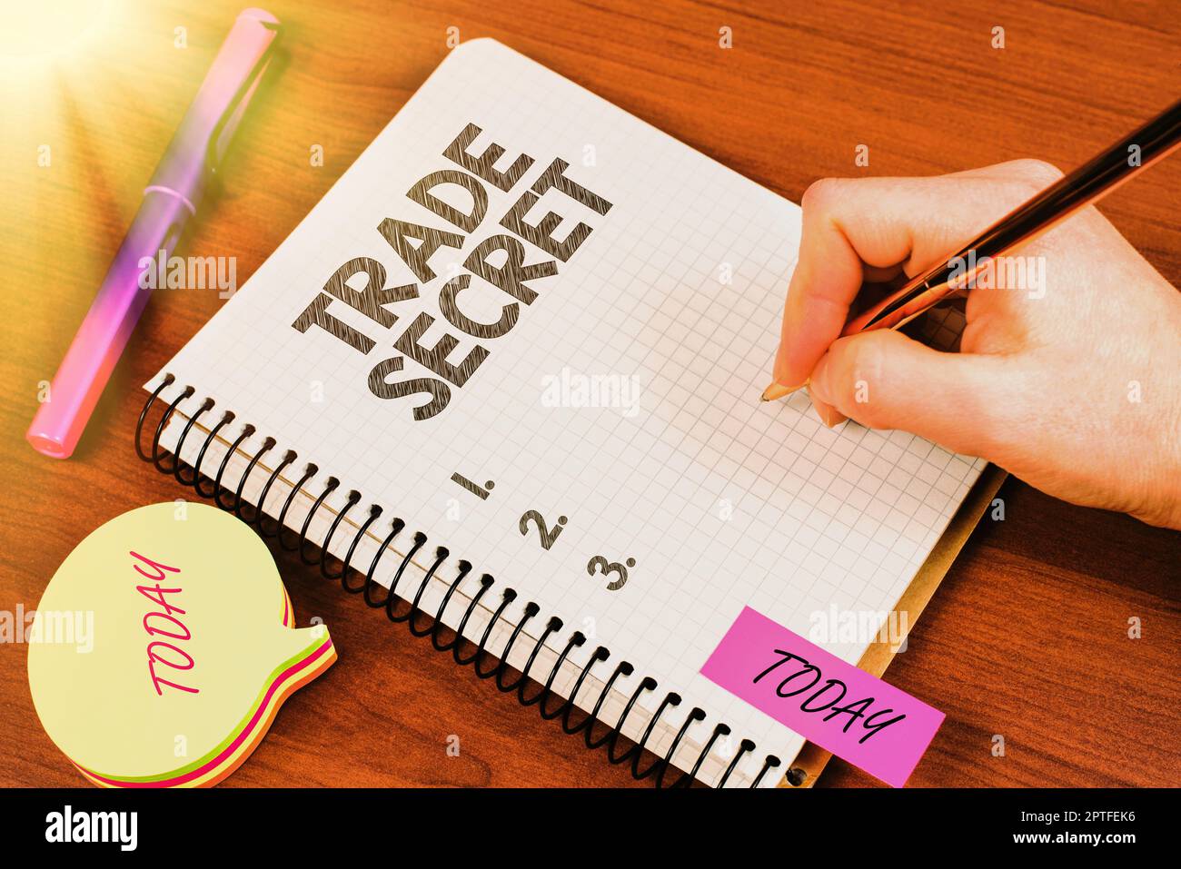 Sign displaying Trade Secret, Concept meaning Confidential information ...