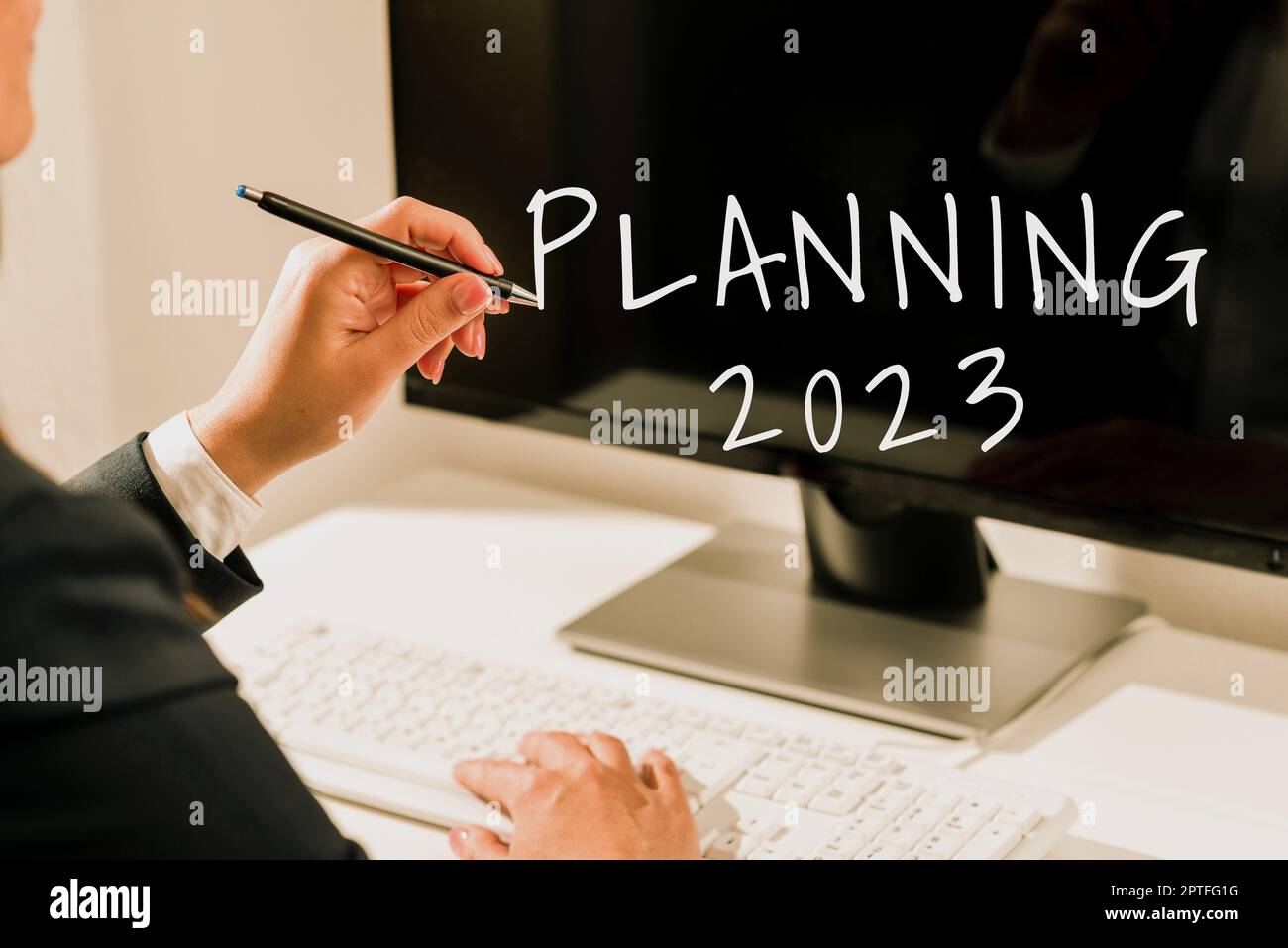 Inspiration showing sign Planning 2023, Word for Begin with end in the ...