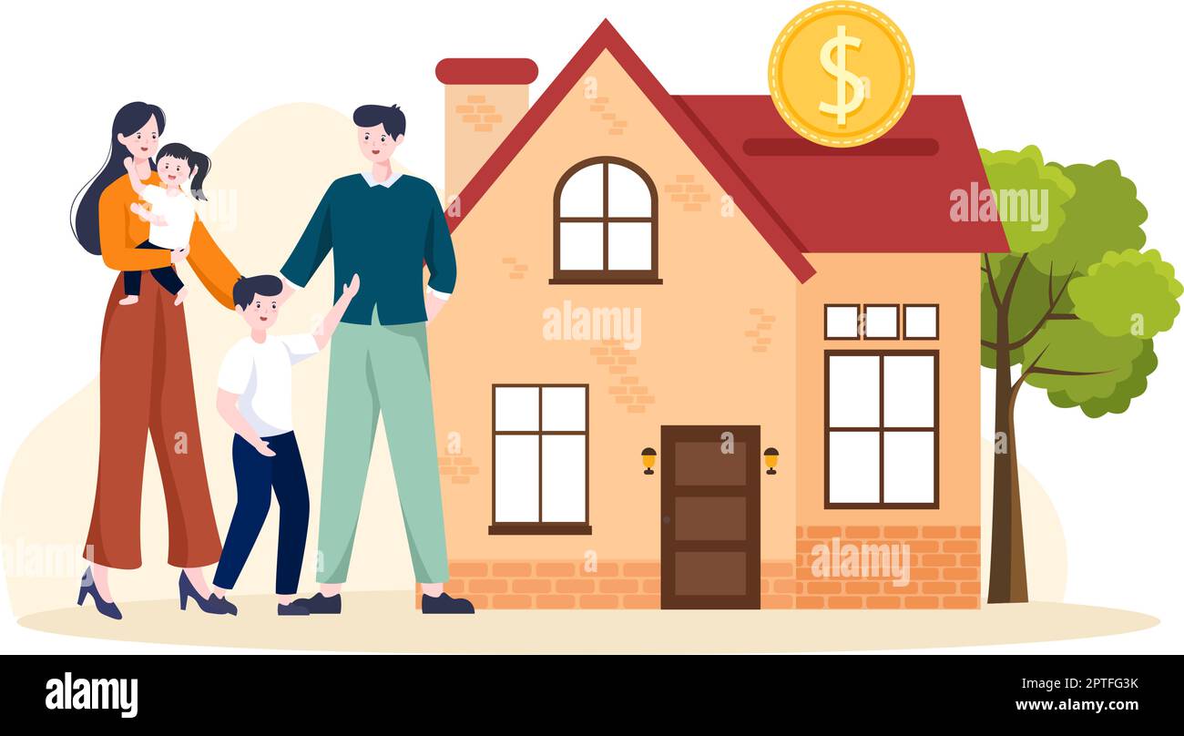Family Buying A House Cartoon