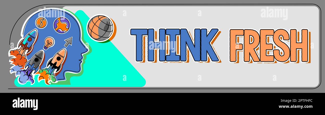 Conceptual display Think Fresh, Concept meaning Thinking on natural ...