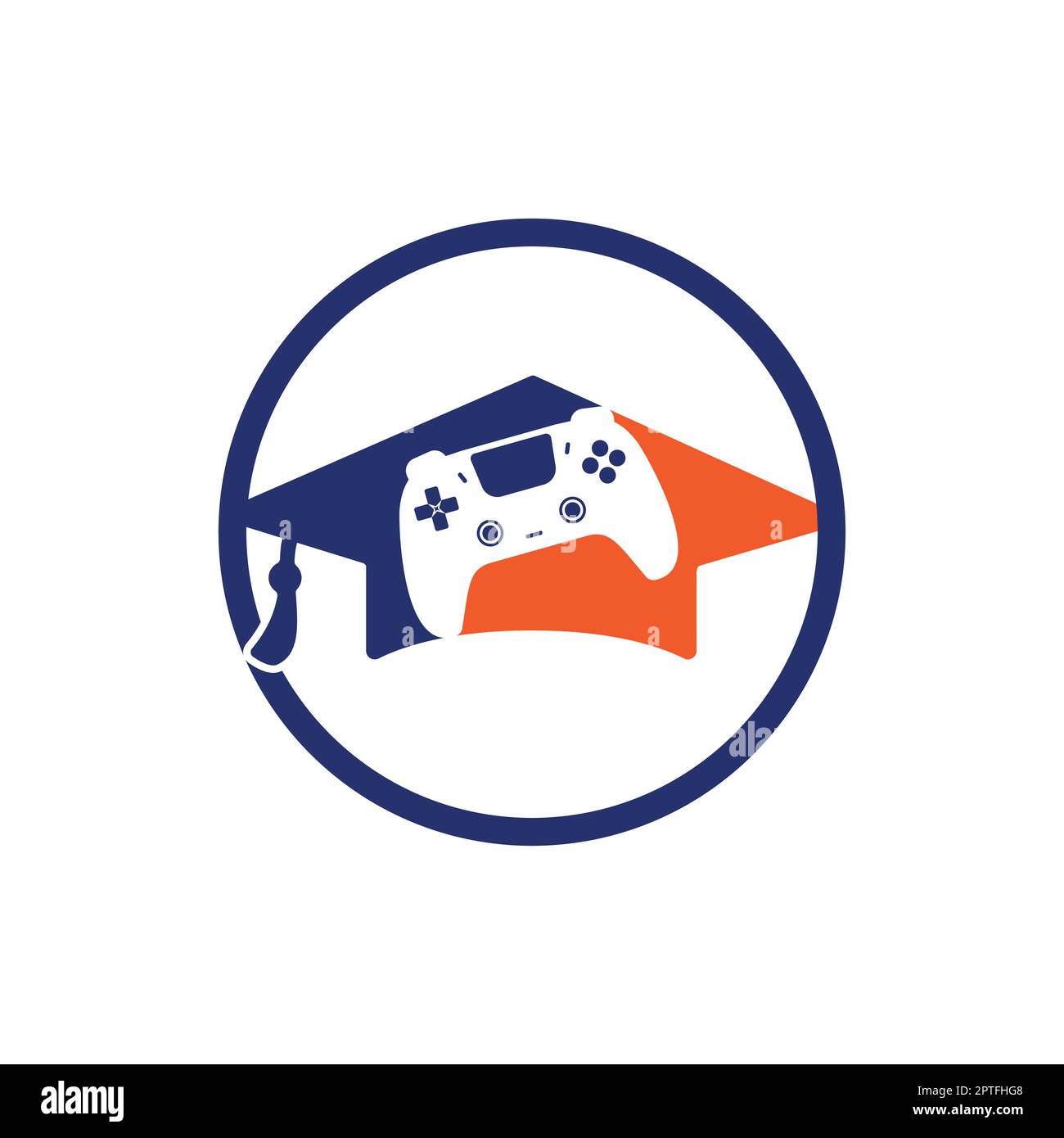 Game education vector logo design. Game console with graduation cap ...