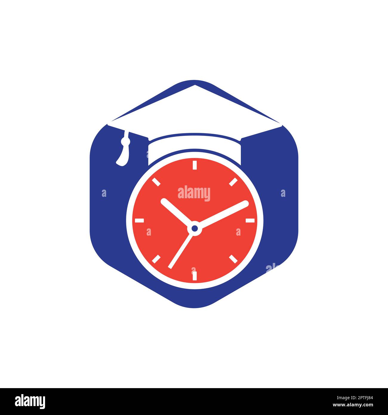 Study time vector logo design. Graduation hat with clock icon design ...