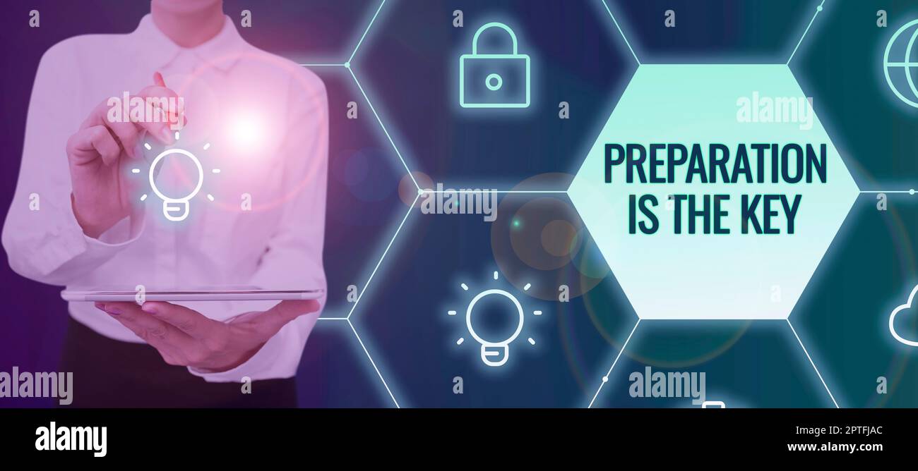 Conceptual display Preparation Is The Key, Internet Concept action of ...