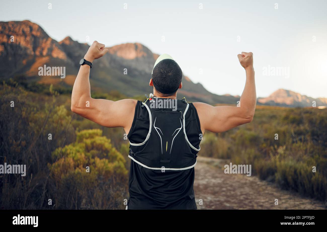 Running celebrating runner hi-res stock photography and images - Alamy