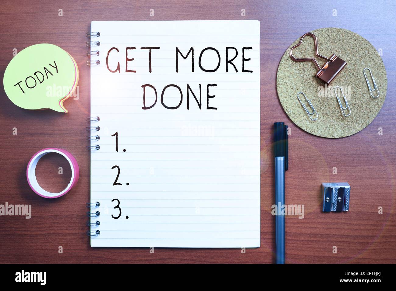 Text caption presenting Get More Done, Business approach Checklist ...