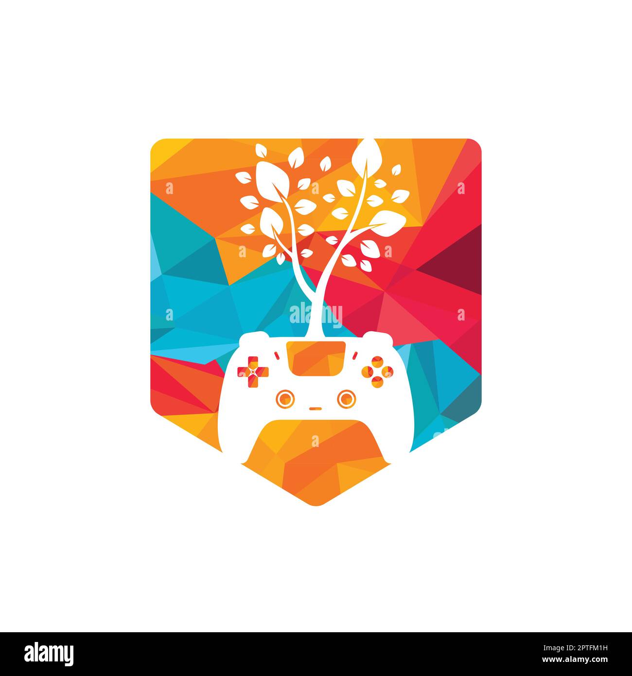 Eco game vector logo design. Green gamepad fresh leaf nature logo ...