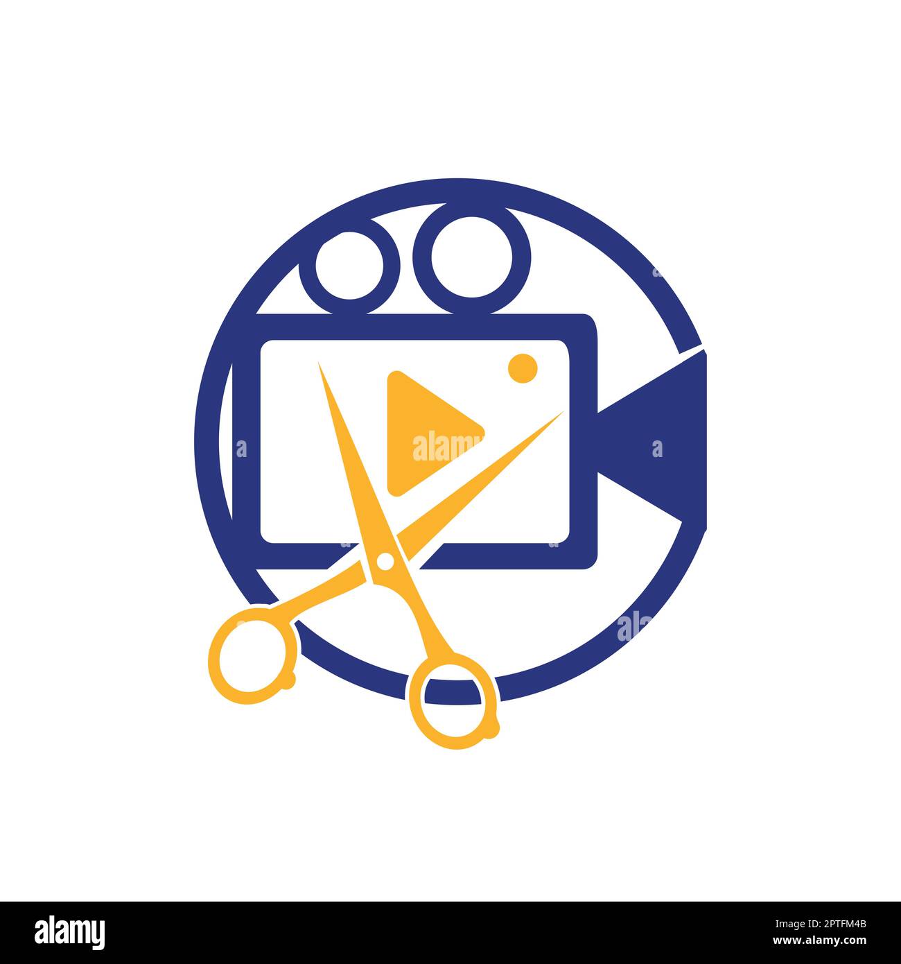 Movie film editor vector logo design. Video editing logo concept Stock ...