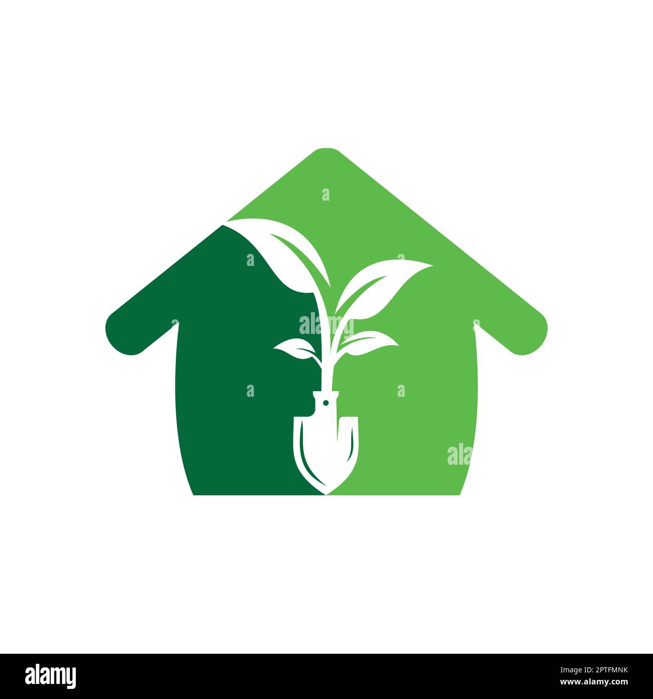 Shovel tree vector logo design. Green garden environment logo design ...