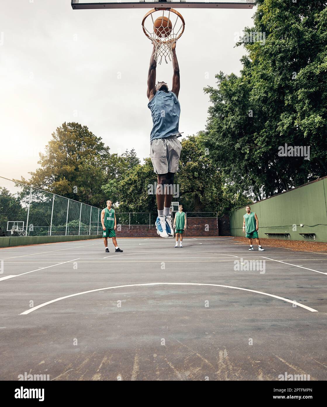 Action ball court game jumping hi-res stock photography and images - Alamy