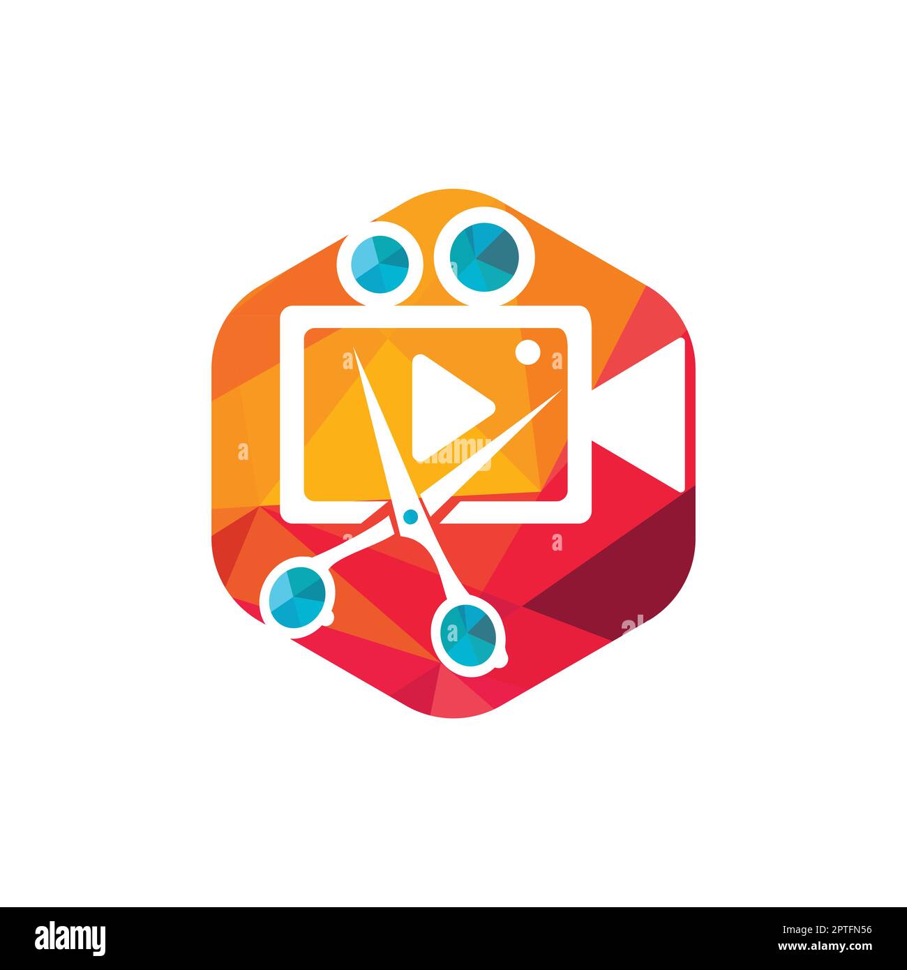 Movie film editor vector logo design. Video editing logo concept Stock ...