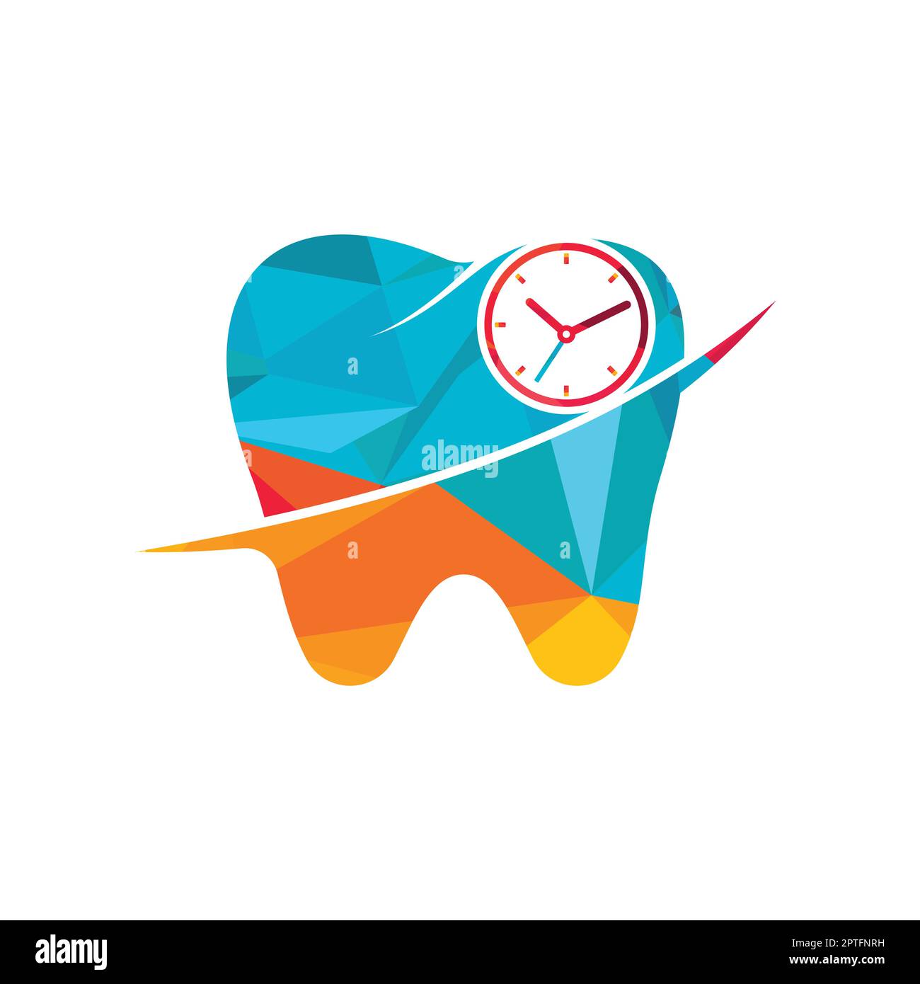 Dental time vector logo design template. Human tooth and clock icon ...