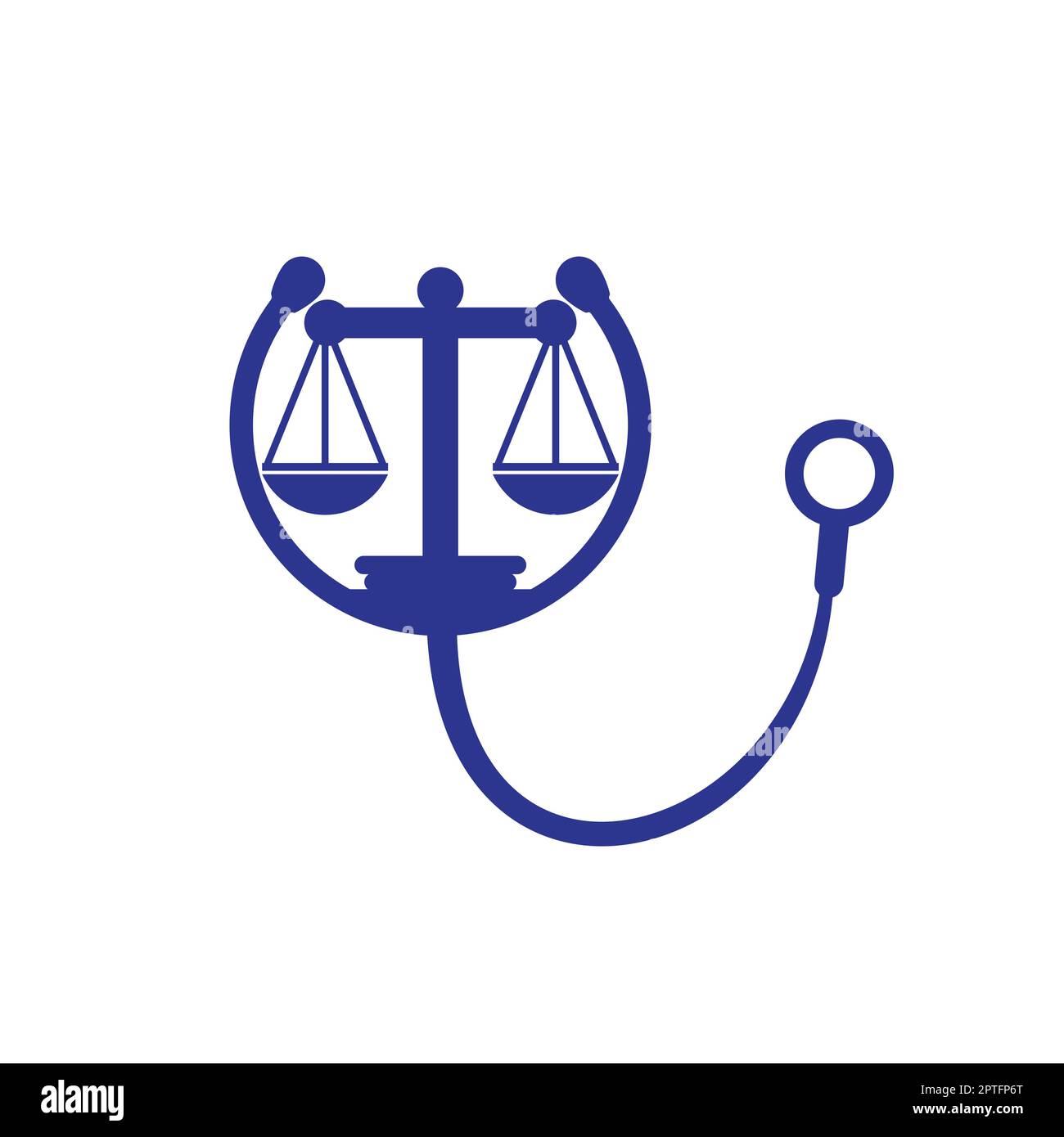 Medical law vector logo design template. Stethoscope with law scale ...