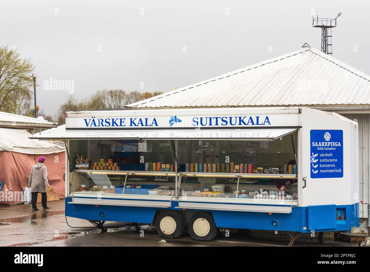 Fresh and smoked fish sold from a trailer by Saarepiiga in Tartu ...
