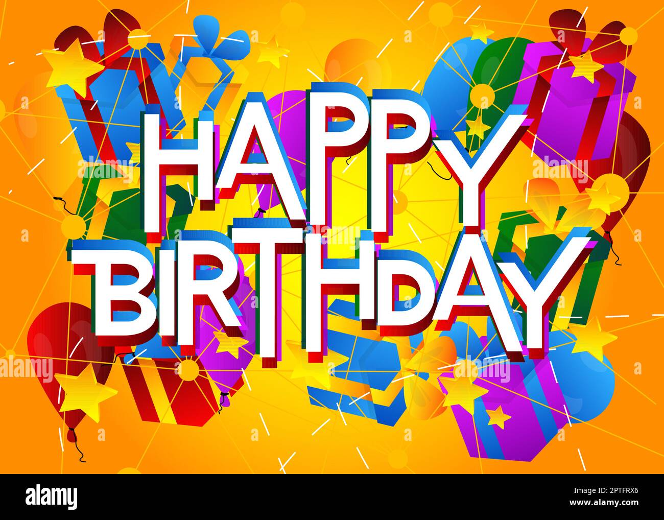 Word happy birthday written in Stock Vector Images - Alamy