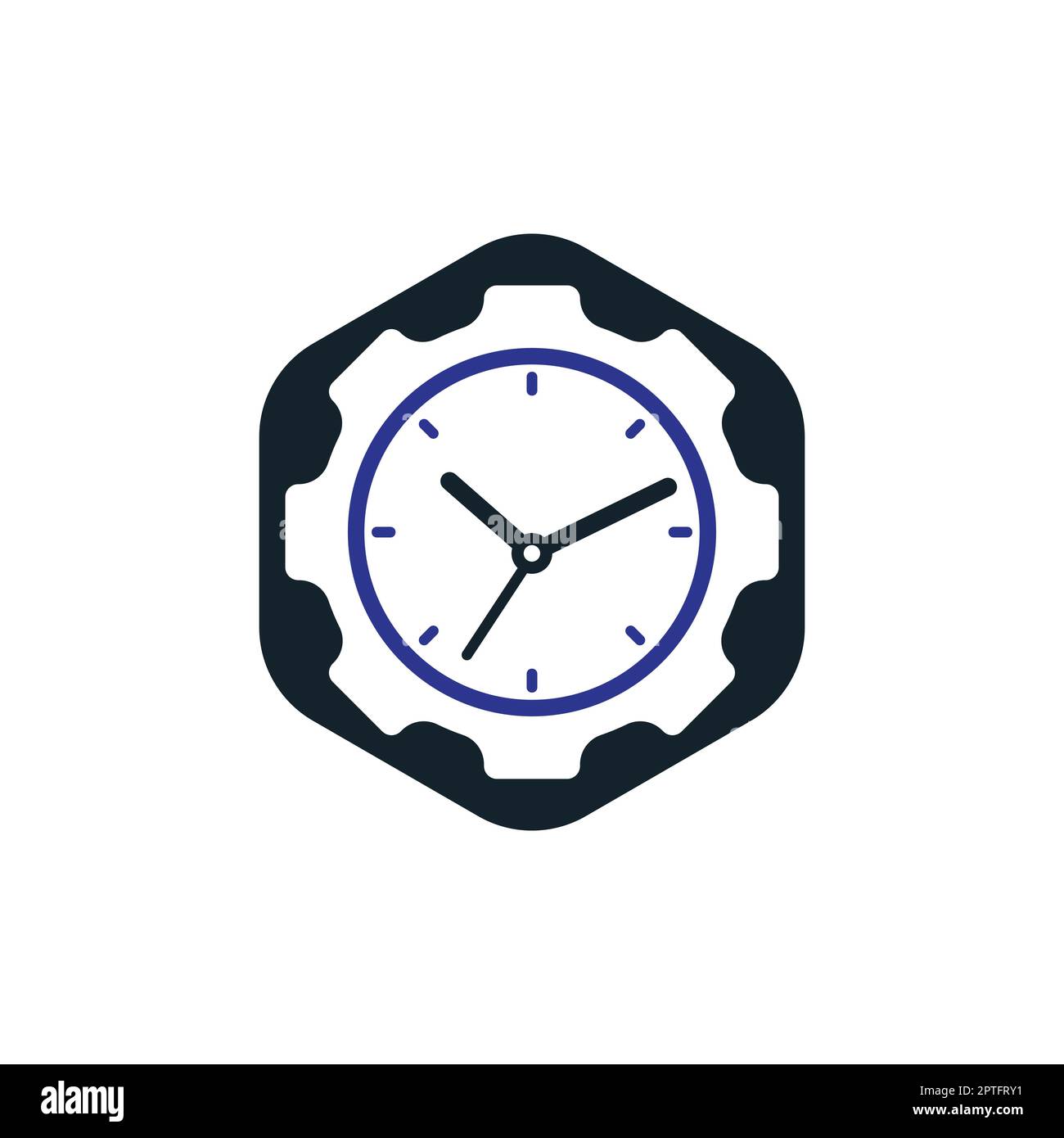 Service time vector logo design. Gear and analog clock icon vector ...