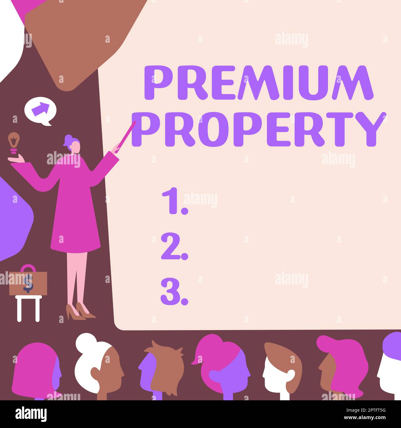 Text showing inspiration Premium Property, Word for upfront payment for ...