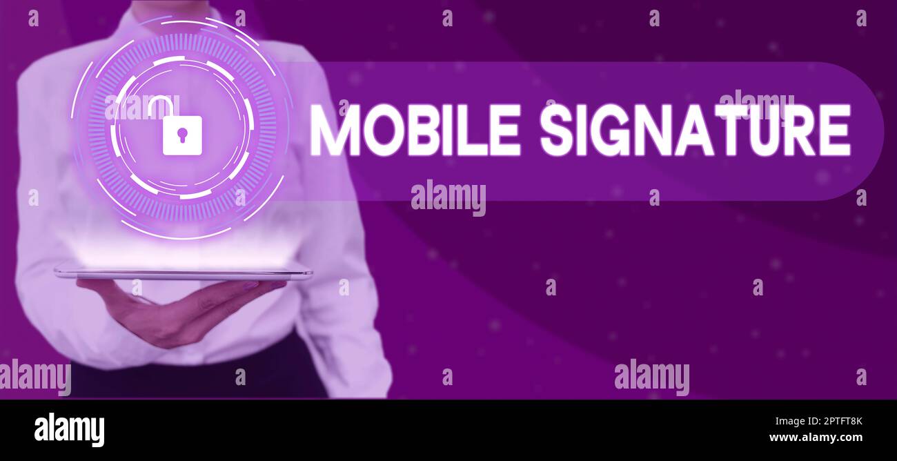 Hand writing sign Mobile Signature, Business concept methodology that ...