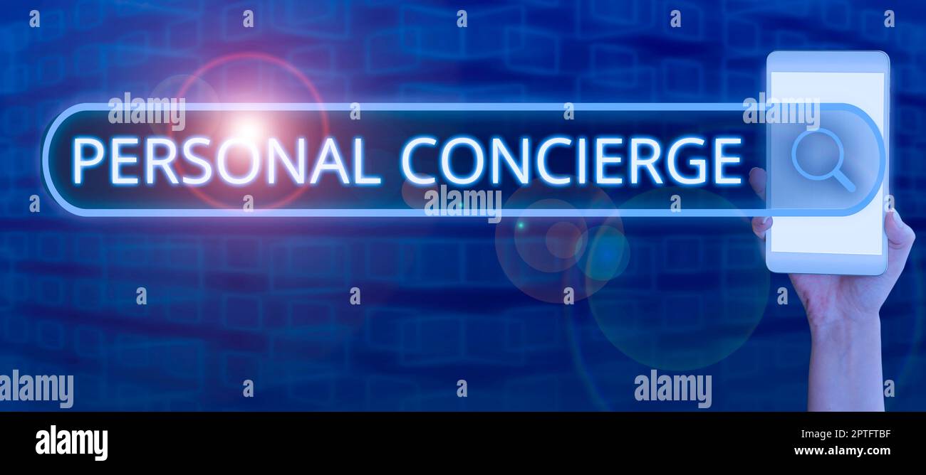 Text caption presenting Personal Concierge, Internet Concept someone ...