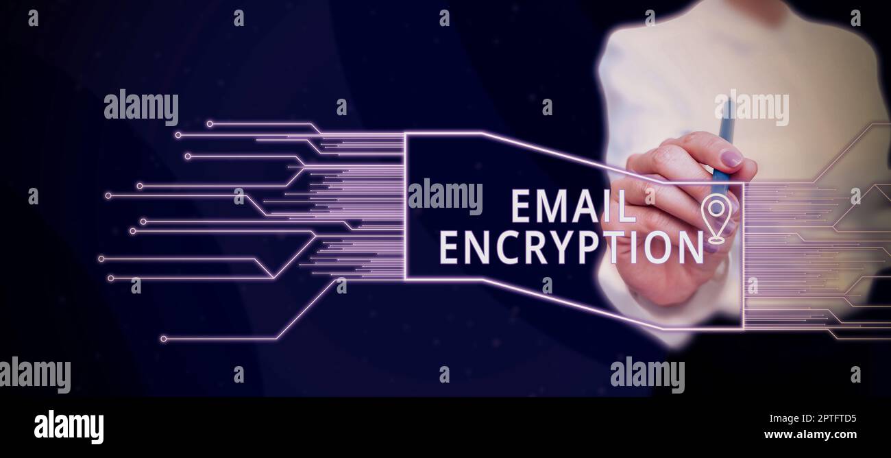Text caption presenting Email Encryption, Conceptual photo protect the ...