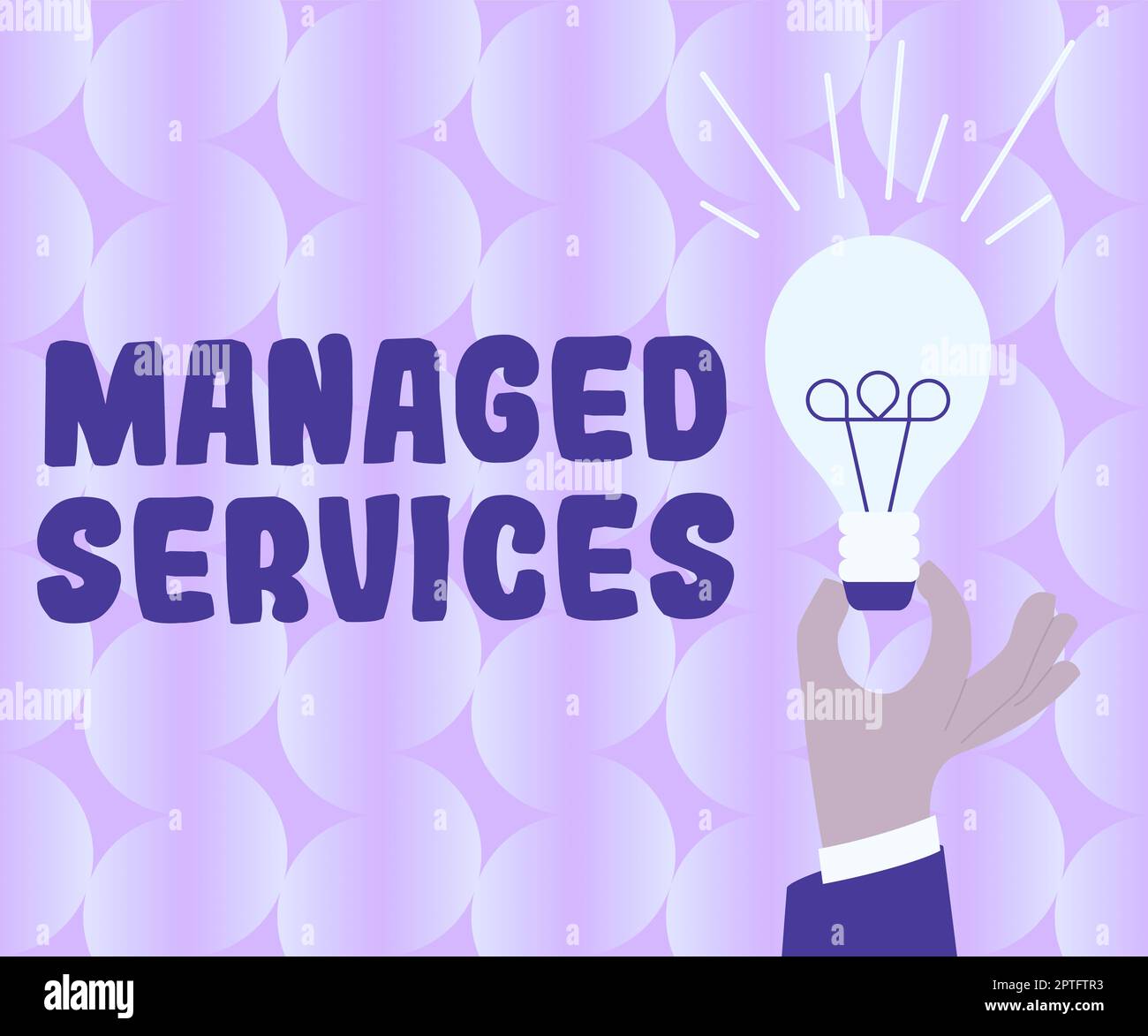 Text caption presenting Managed Services, Word for company that ... Text caption presenting Managed Services, Word for company that ...