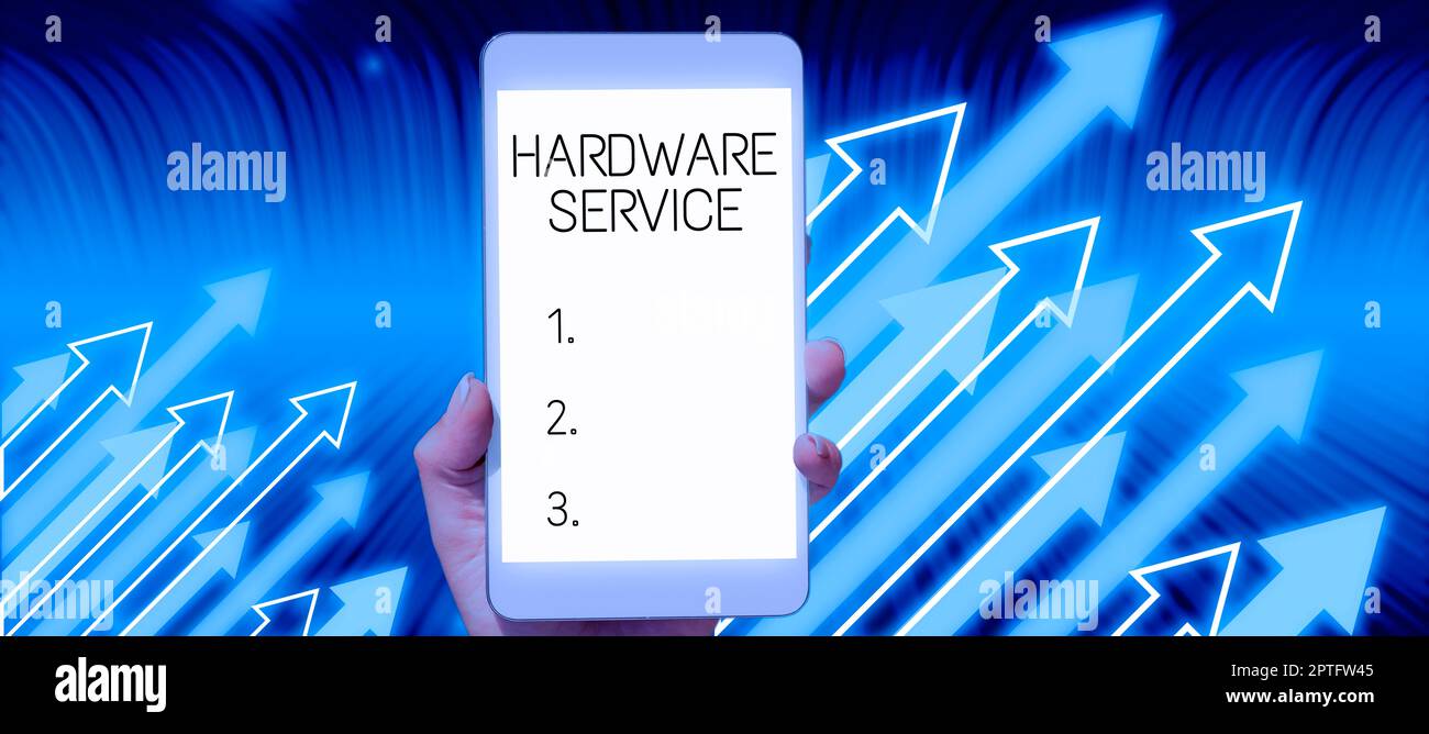 Text showing inspiration Hardware Service, Business approach act of ...
