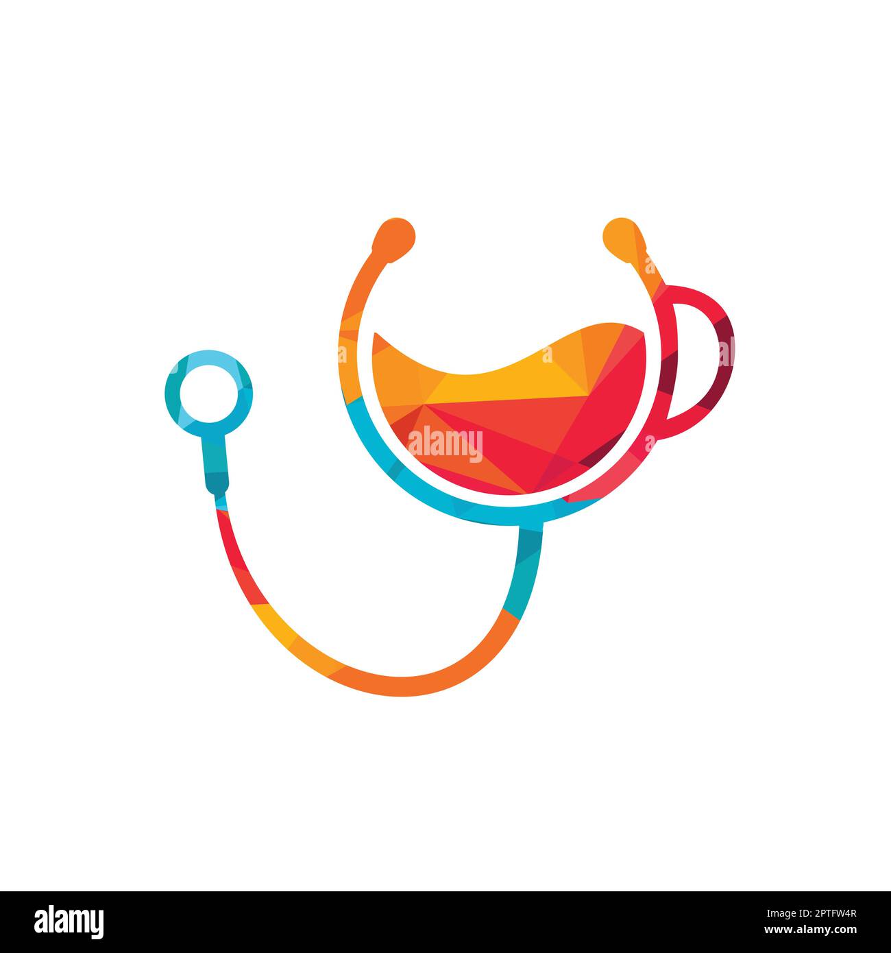 Healthy coffee vector logo design. Doctors stethoscope with coffee cup ...
