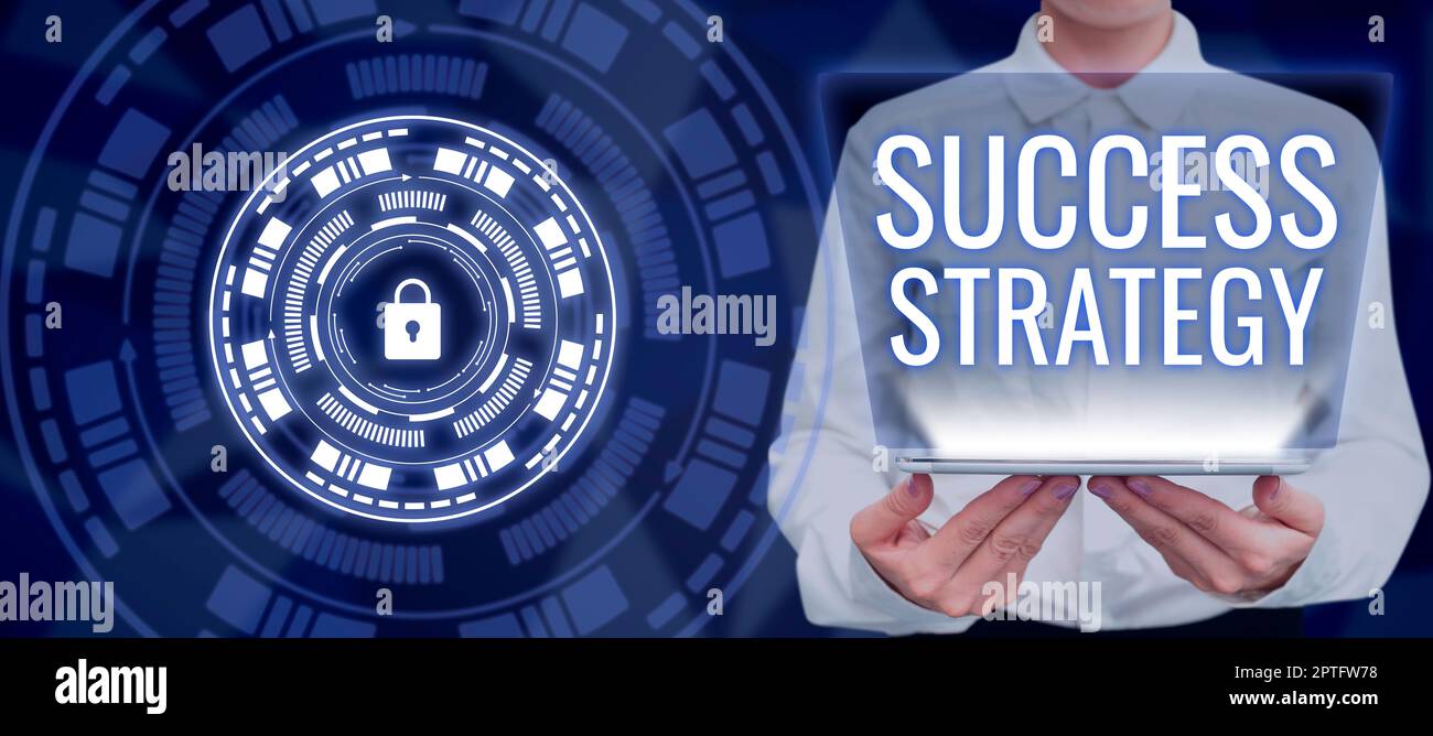 Text caption presenting Success Strategy, Conceptual photo provides ...